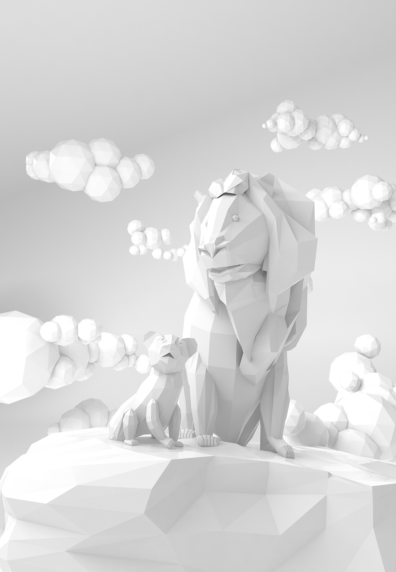 LowPoly狮子王电影海报_威猛的小老虎zy-站酷ZCOOL