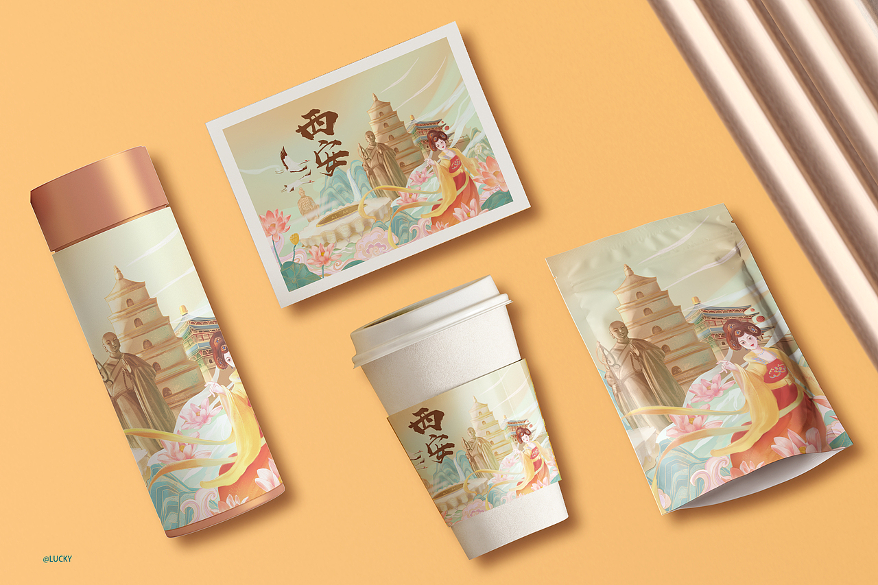 国风插画--西安_画画的LUCKY-站酷ZCOOL