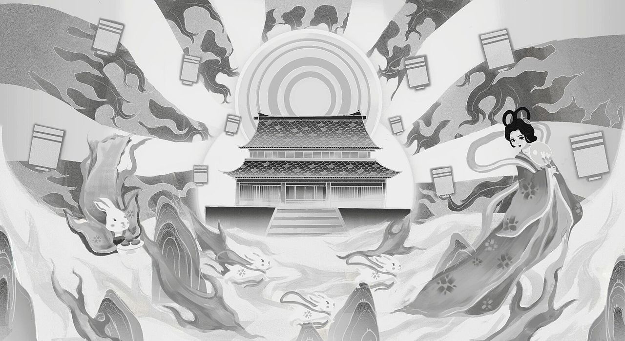 中秋国朝插画_高等薯学-站酷ZCOOL