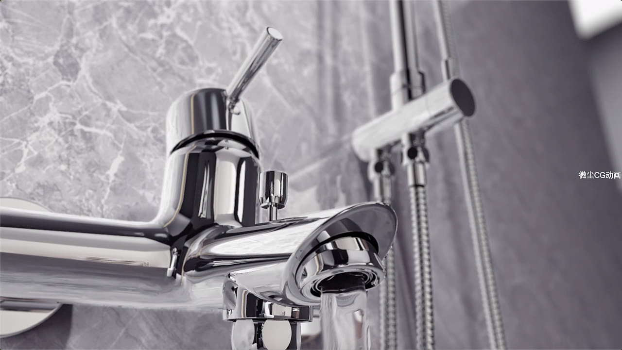 MOEN摩恩集智纤薄花洒淋浴花洒龙头套装Pro_微尘CG动画-站酷ZCOOL