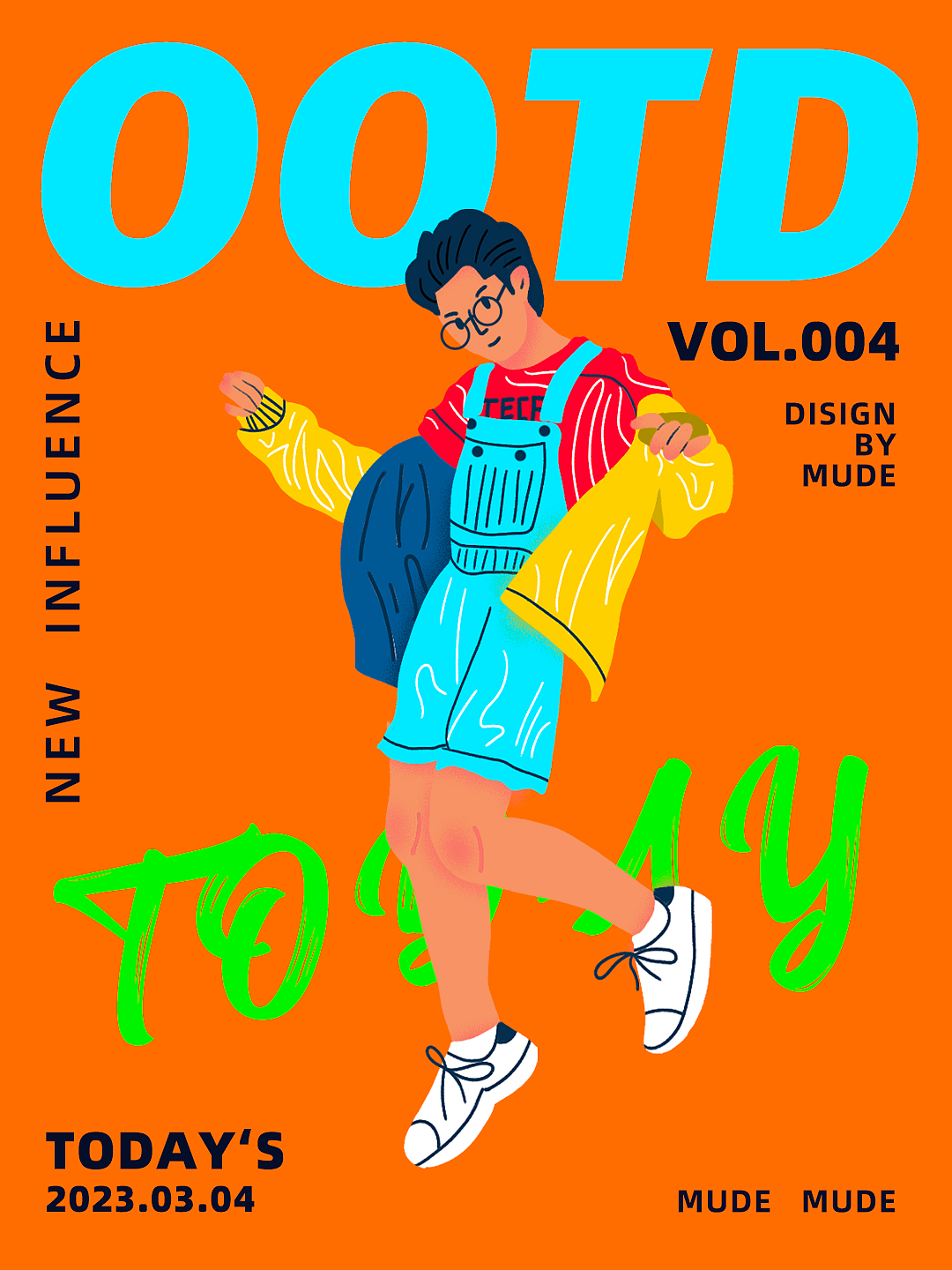 OOTD人物插画_木得mude-站酷ZCOOL