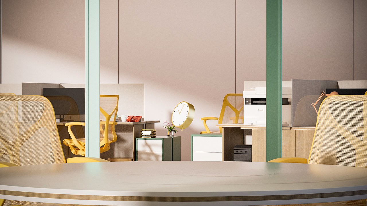 办公室渲染图_LTM老李哥-站酷ZCOOL