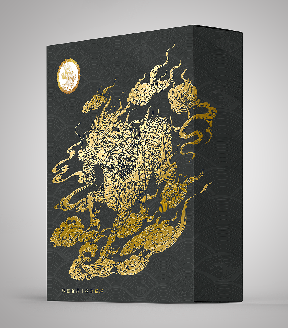 版画风丨龙与麒麟的插画_石海_Arshey-站酷ZCOOL