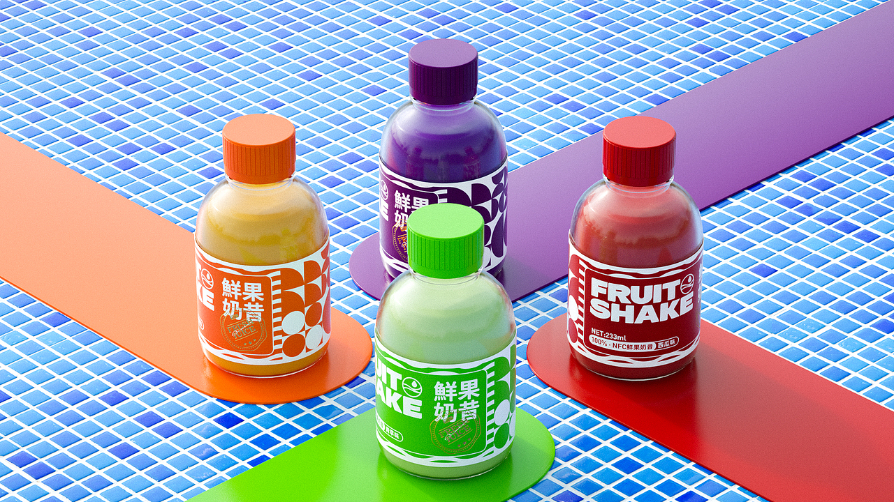 包装设计｜FRUIT SHAKE鲜果奶昔饮品包装设计_NGISED_杰-站酷ZCOOL