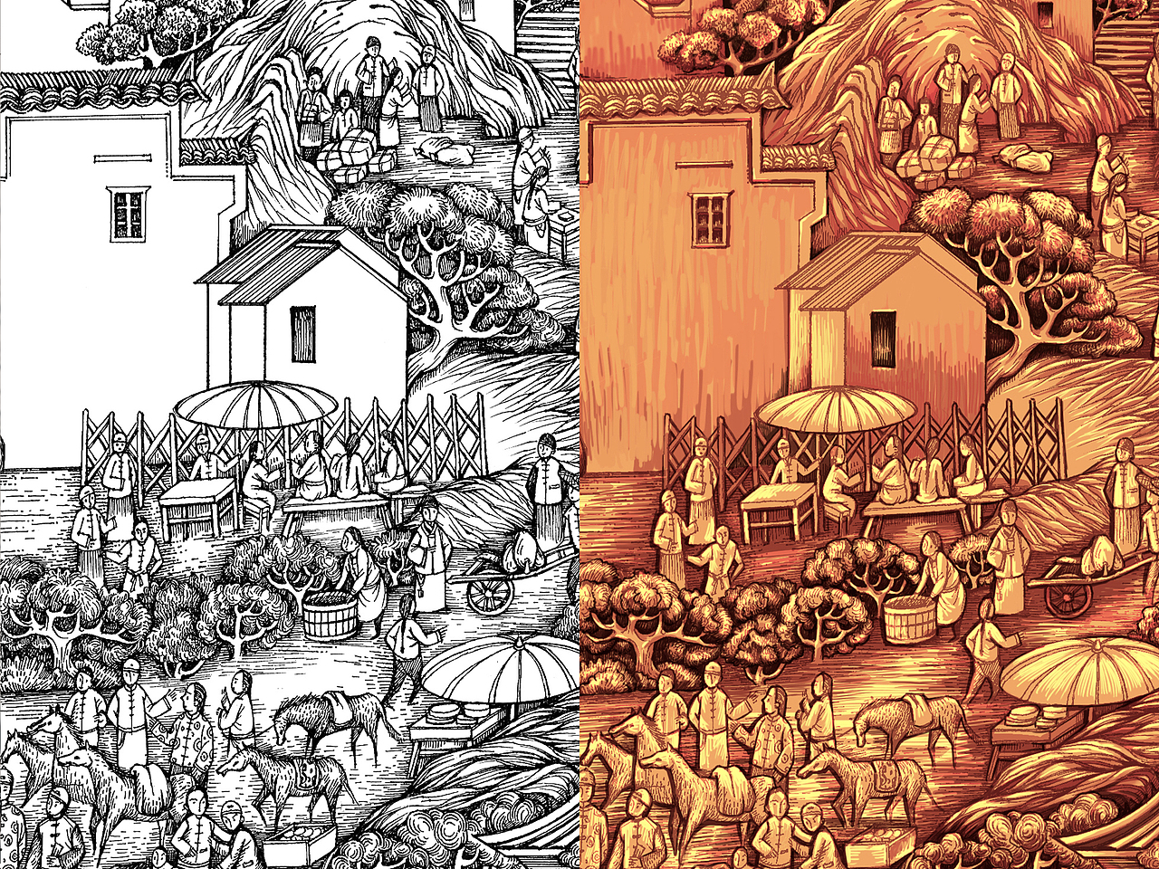 徽商插画设计_张贇ILLUSTRATION-站酷ZCOOL