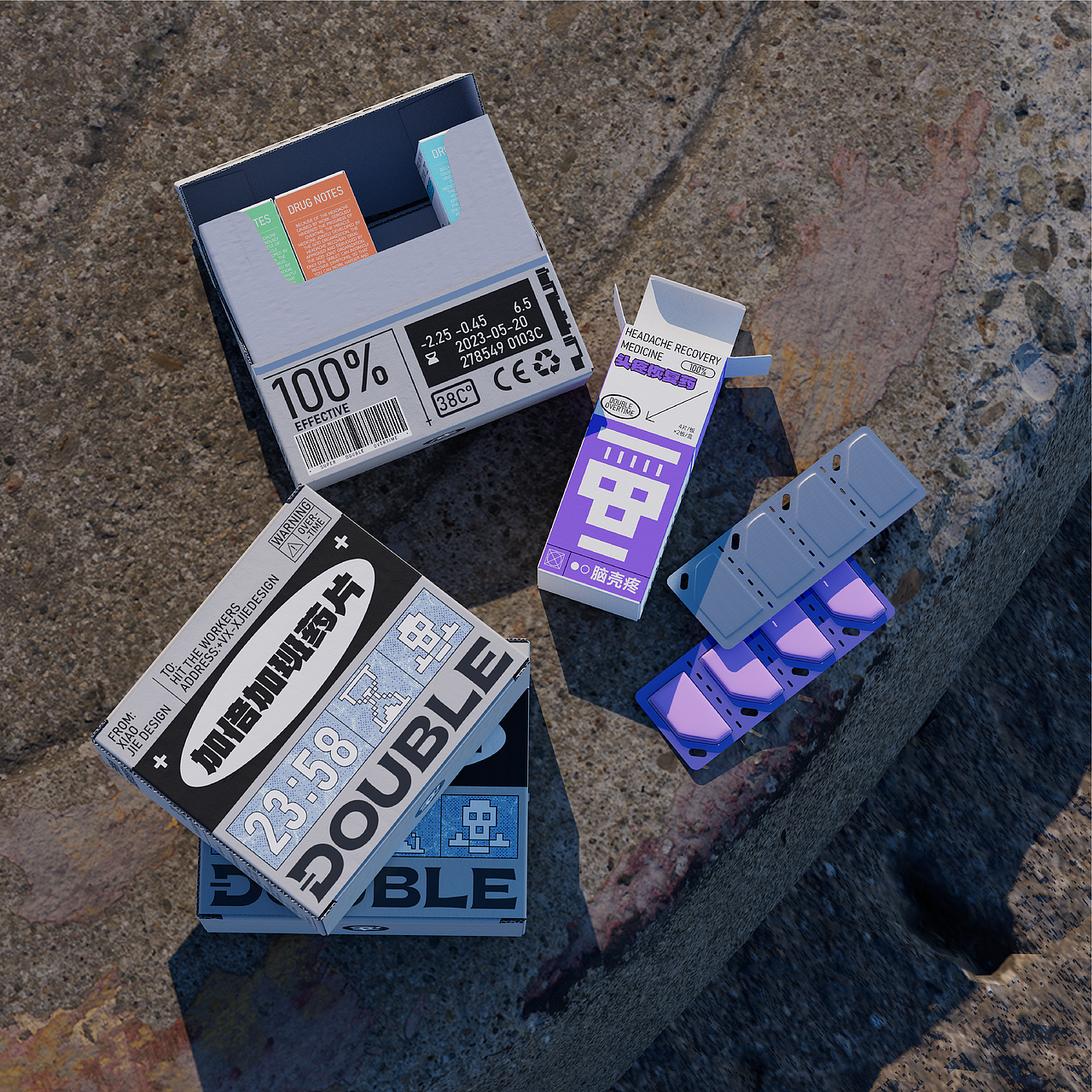 DOUBLE 超级药品包装设计×小杰丨品牌包装_小杰品牌制造局-站酷ZCOOL