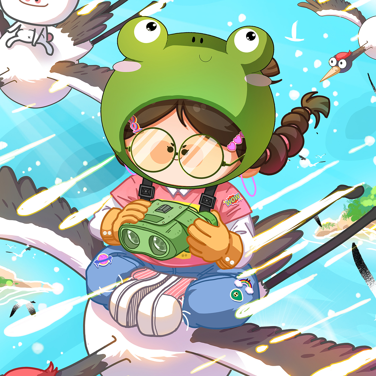 IP：《蕉绿兔与少女》系列插画4_不是七爷的SEVEN-站酷ZCOOL