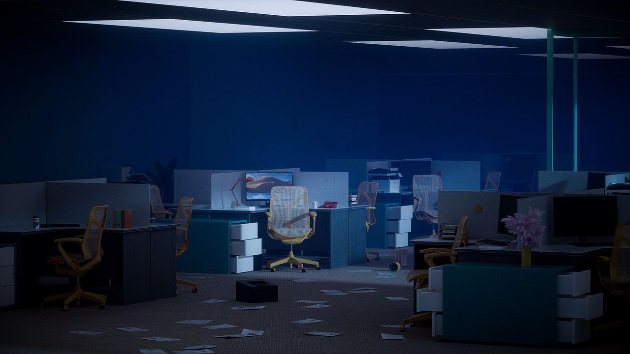 办公室渲染图_LTM老李哥-站酷ZCOOL