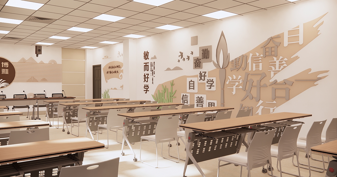 校园功能室、文化墙及走廊空间设计_夕凝LPSJ-站酷ZCOOL