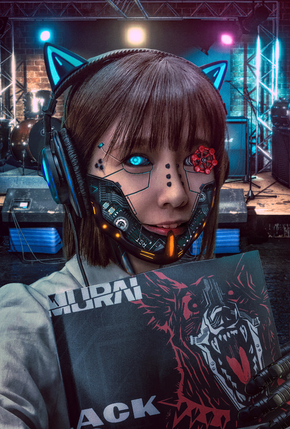 【ps合成】竹达彩奈x赛博朋克2077，武侍乐队铁粉_狗海盗-站酷ZCOOL