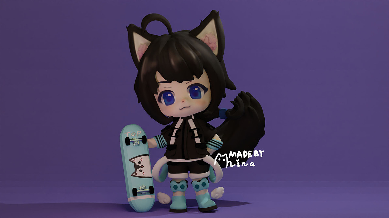 Q版修狗拟人 OC建模_吨吨可乐炸火箭-站酷ZCOOL