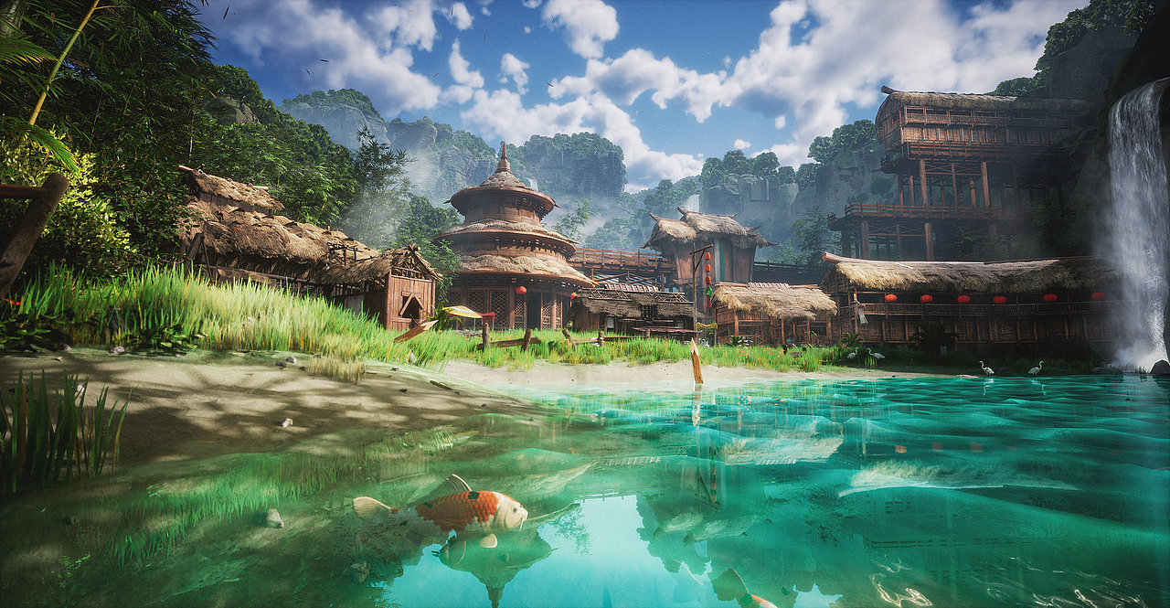 古风竹林 - 游戏场景 - UE5_JunejayTam-站酷ZCOOL