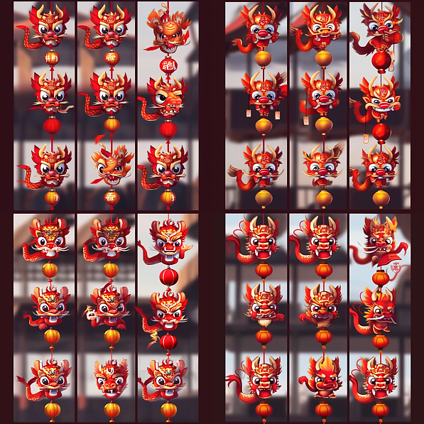 2024龙年生肖 吊饰挂件银柳 嗯嗯 感觉有60分了_IMint-站酷ZCOOL