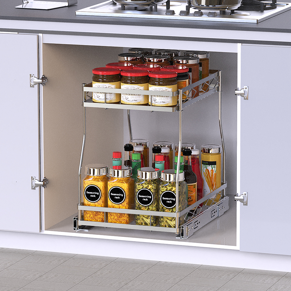 两层4柱扁铁3节滑轨置物篮_Mr_Tim-站酷ZCOOL