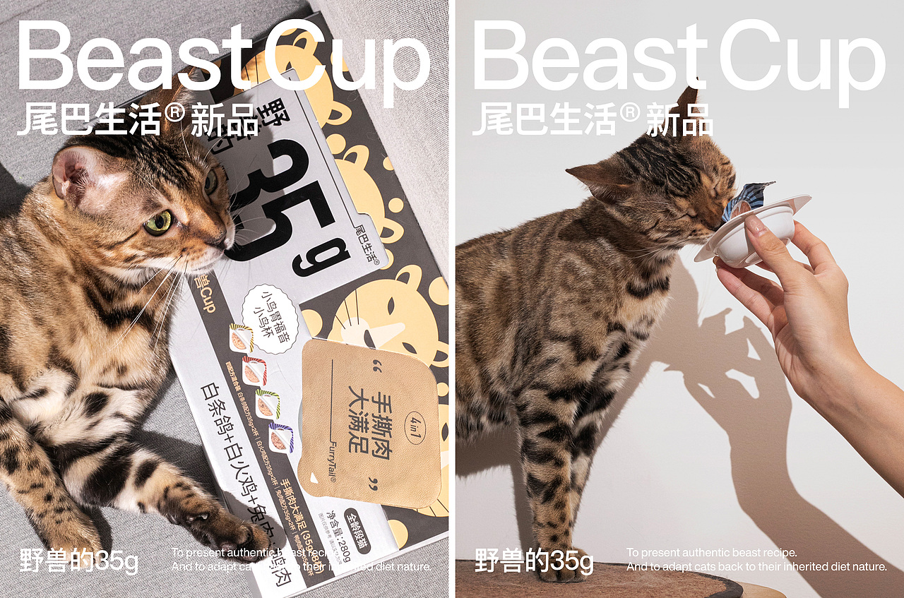 野兽的35g 宠物猫主食餐盒 ｜ 宠物 猫 罐头 包装 品牌_DXD工作室-站酷ZCOOL