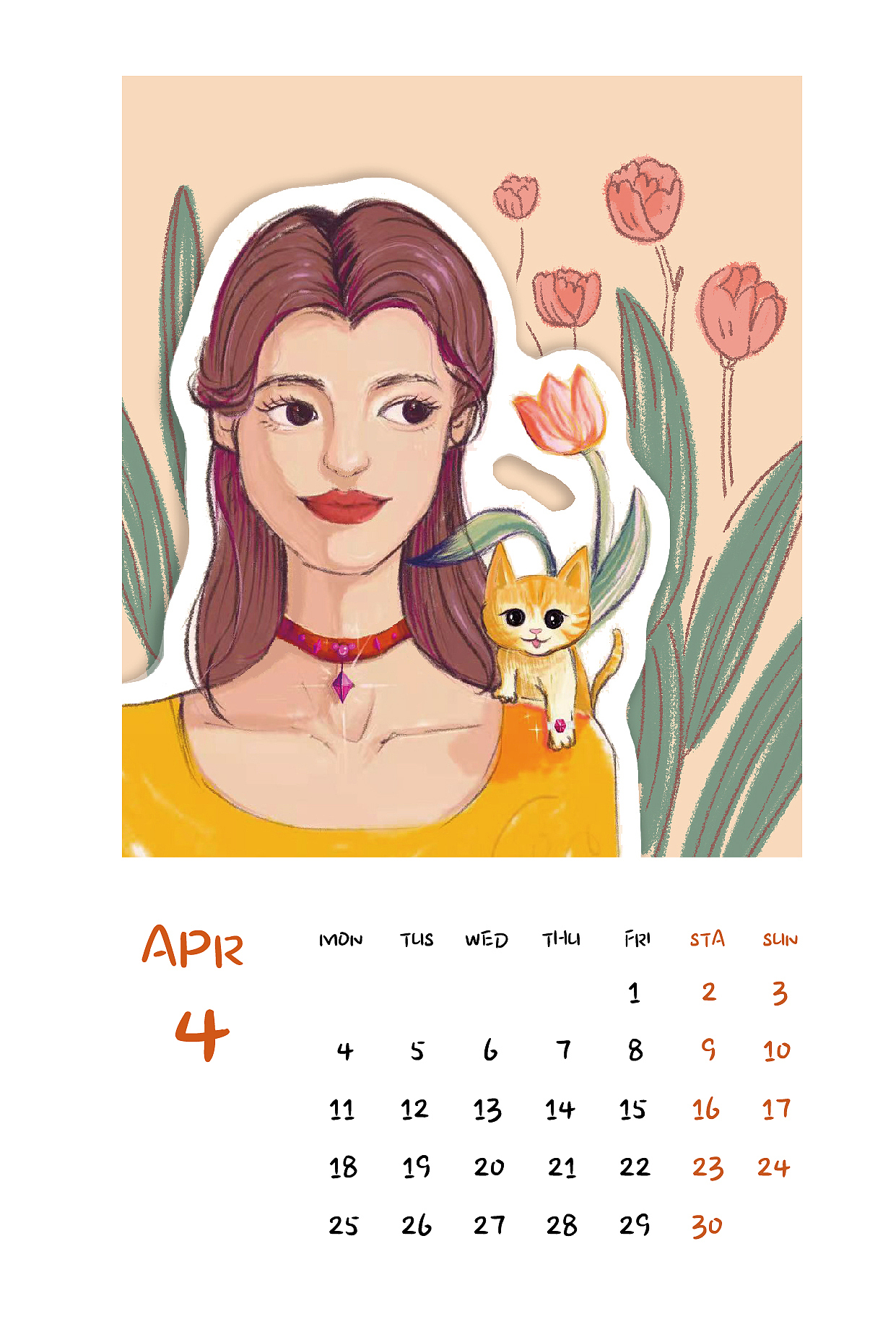 2022原创月历卡-猫咪主题_乐子Liz-站酷ZCOOL