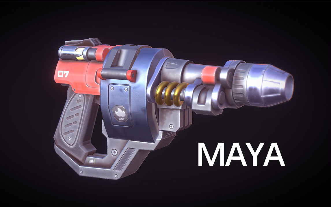 Maya-激光手枪枪械模型制作教程。maya建模基础教程_Alan安澜-站酷ZCOOL