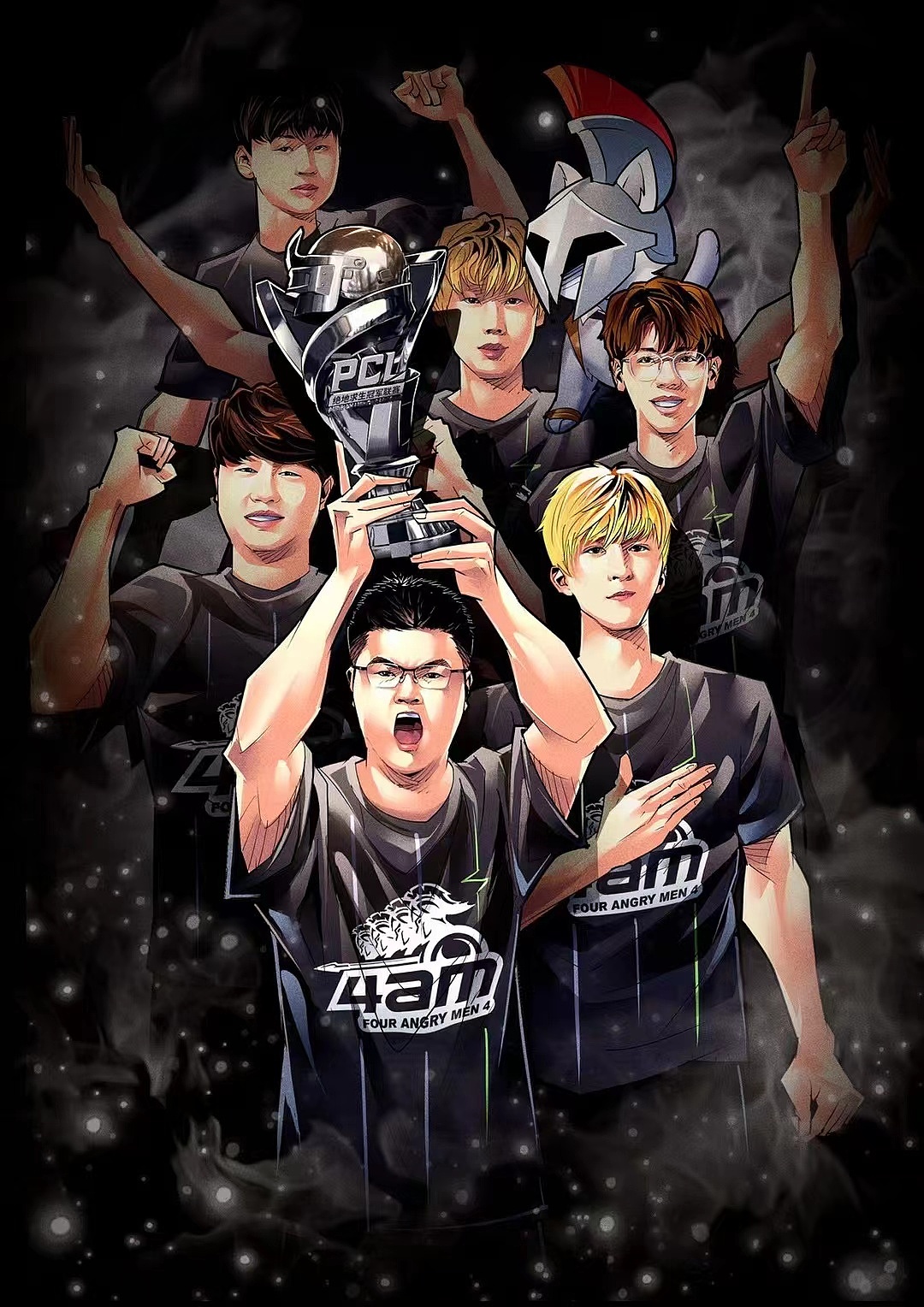 绝地求生4AM战队美漫插画写实风_AceBang-站酷ZCOOL