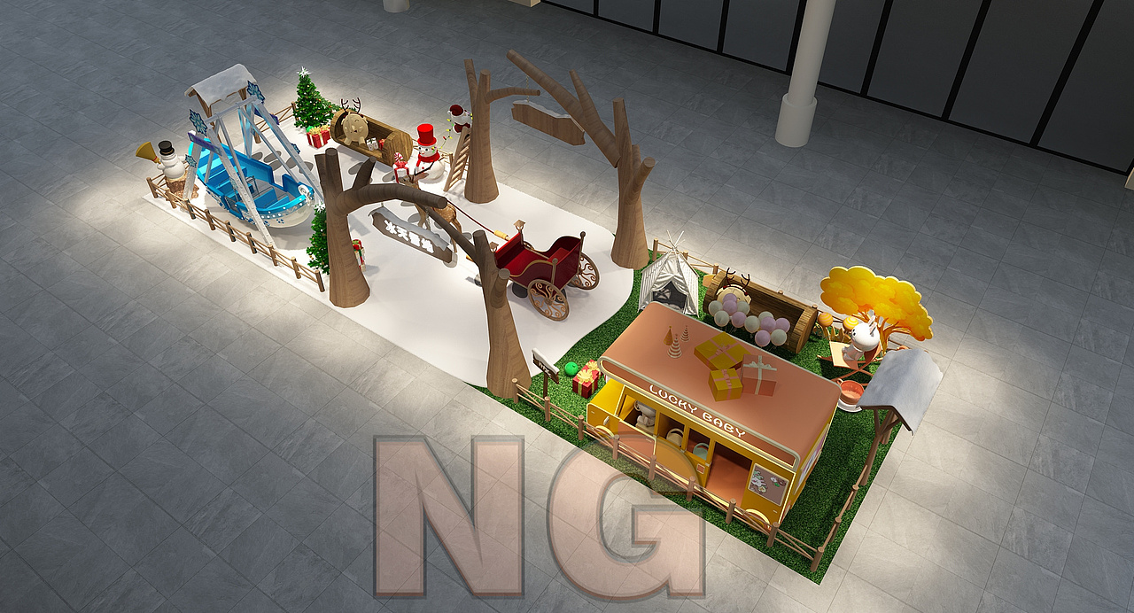 主题游乐互动区设计3D效果图_3D设计师NG男-站酷ZCOOL