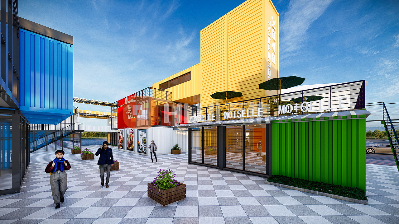 湖北民族大学集装箱商业街区_HUJI互集-站酷ZCOOL