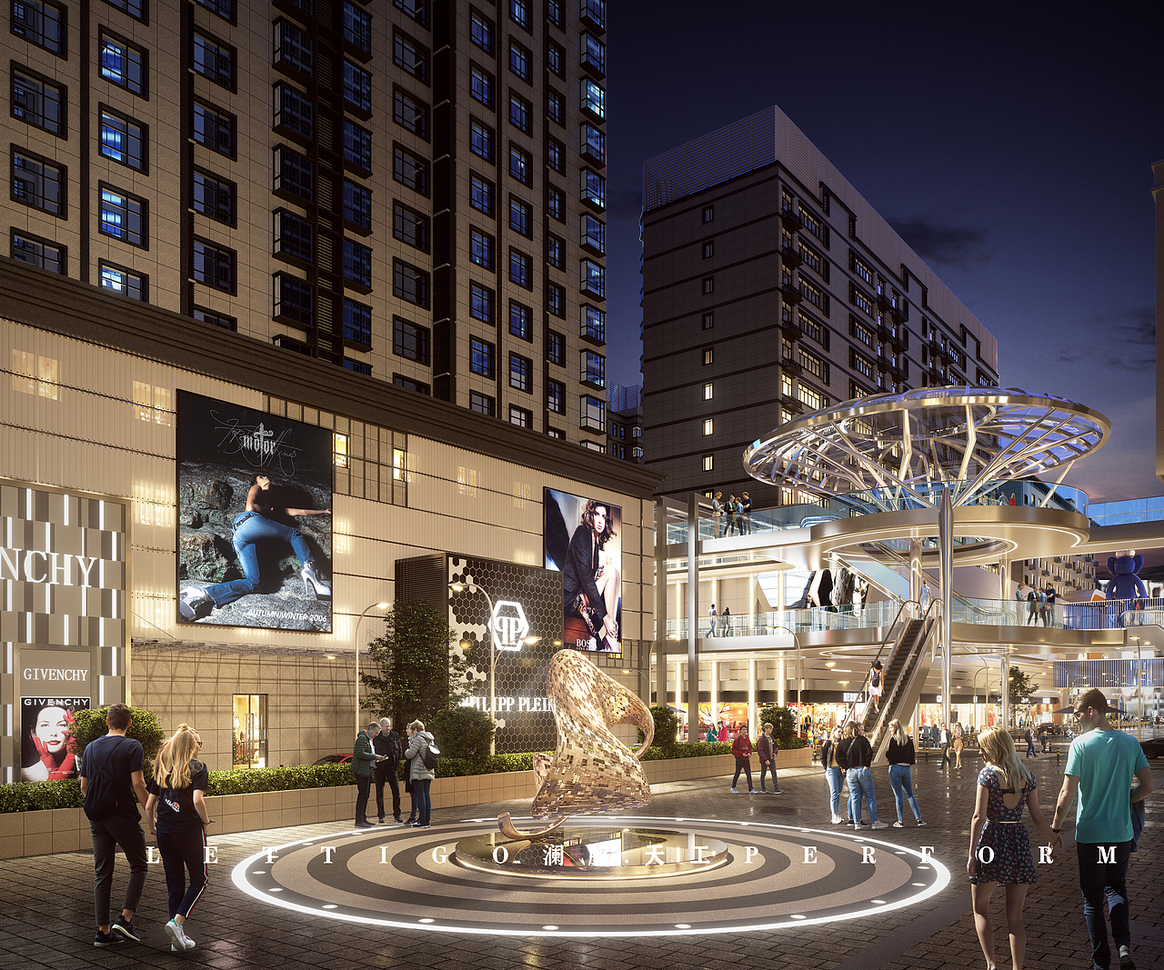 商业街外观|空间|商业空间设计|澜腾天工效果图_原创作品-站酷ZCOOL