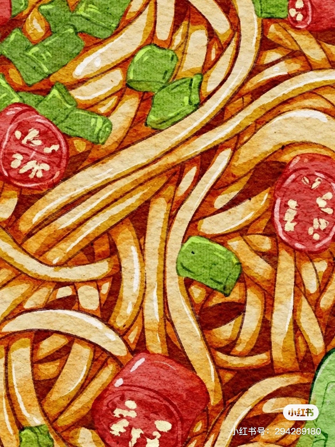 Procreate美食插画手绘面条_设计师瑶瑶yo-站酷ZCOOL