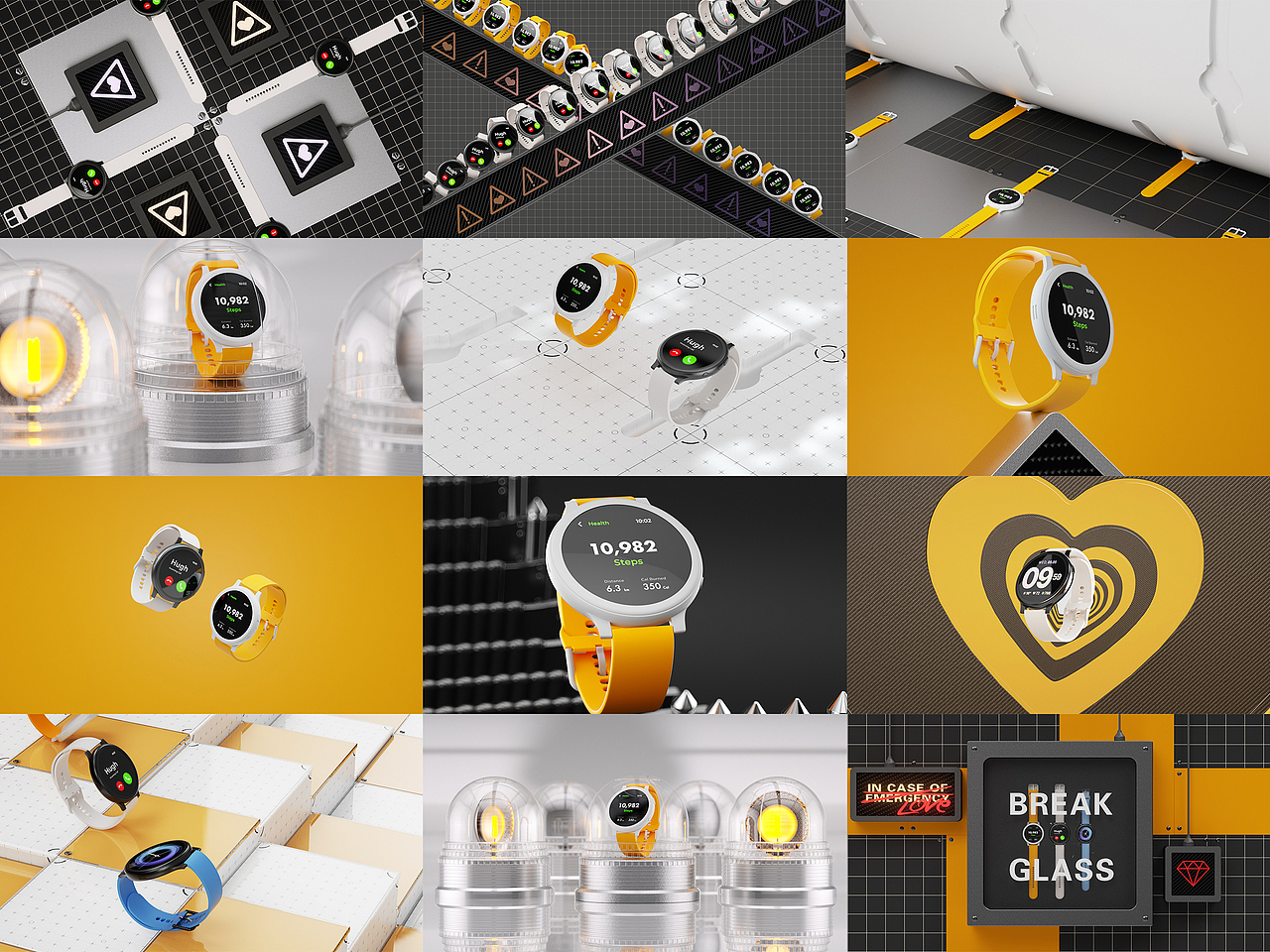 C4D动态练习——Swatch手表_小鱼粥粥-站酷ZCOOL