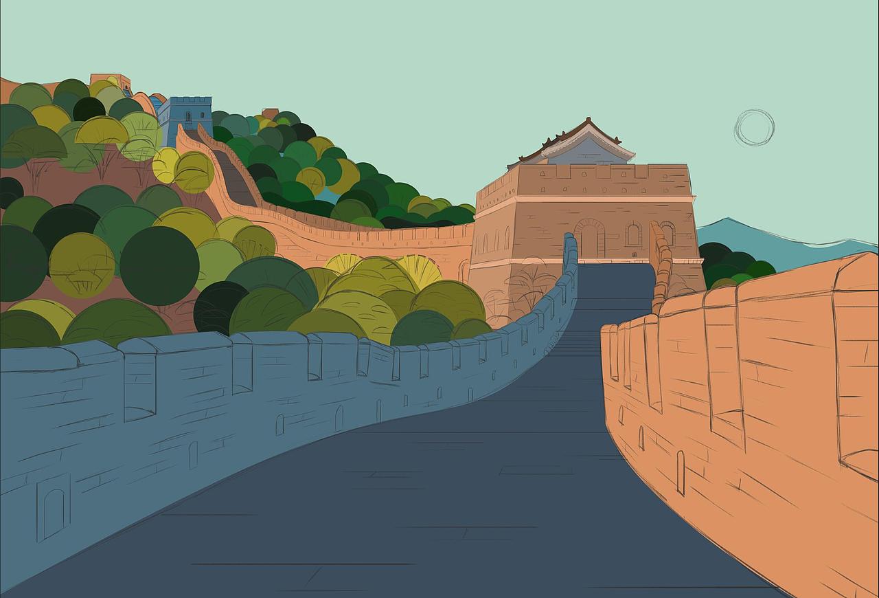 夜晚的长城_我是DYY-站酷ZCOOL