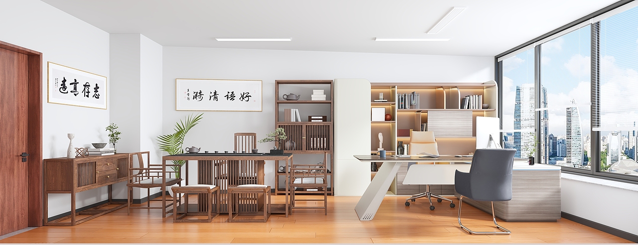 办公楼软装｜工装「Small Z design」_小Z视觉设计-站酷ZCOOL