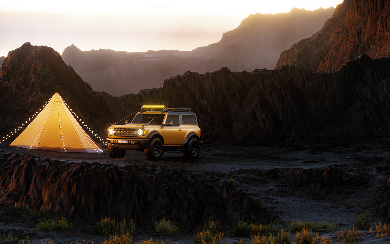 Ford Bronco CGI 福特烈马 硬派SUV 户外场景渲染_程弎益-站酷ZCOOL