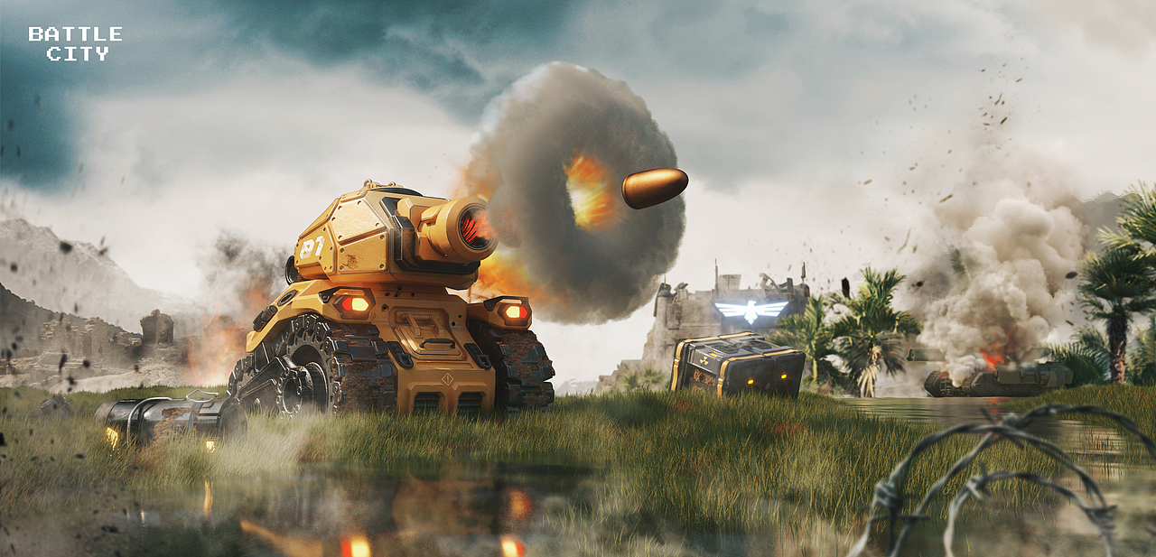 【起初视觉】Battle City FC坦克大战主视觉_起初视觉-站酷ZCOOL