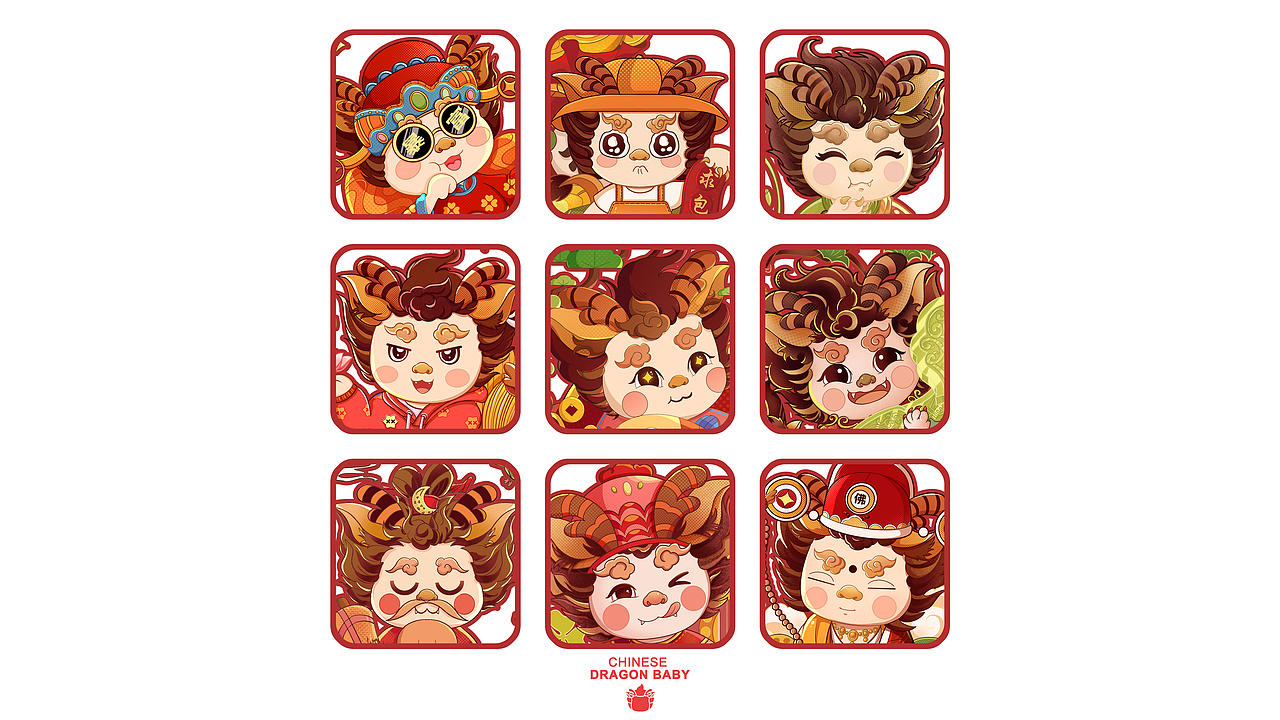 龙年IP设计新年系列新国潮插画_尤可苡Yoko-站酷ZCOOL