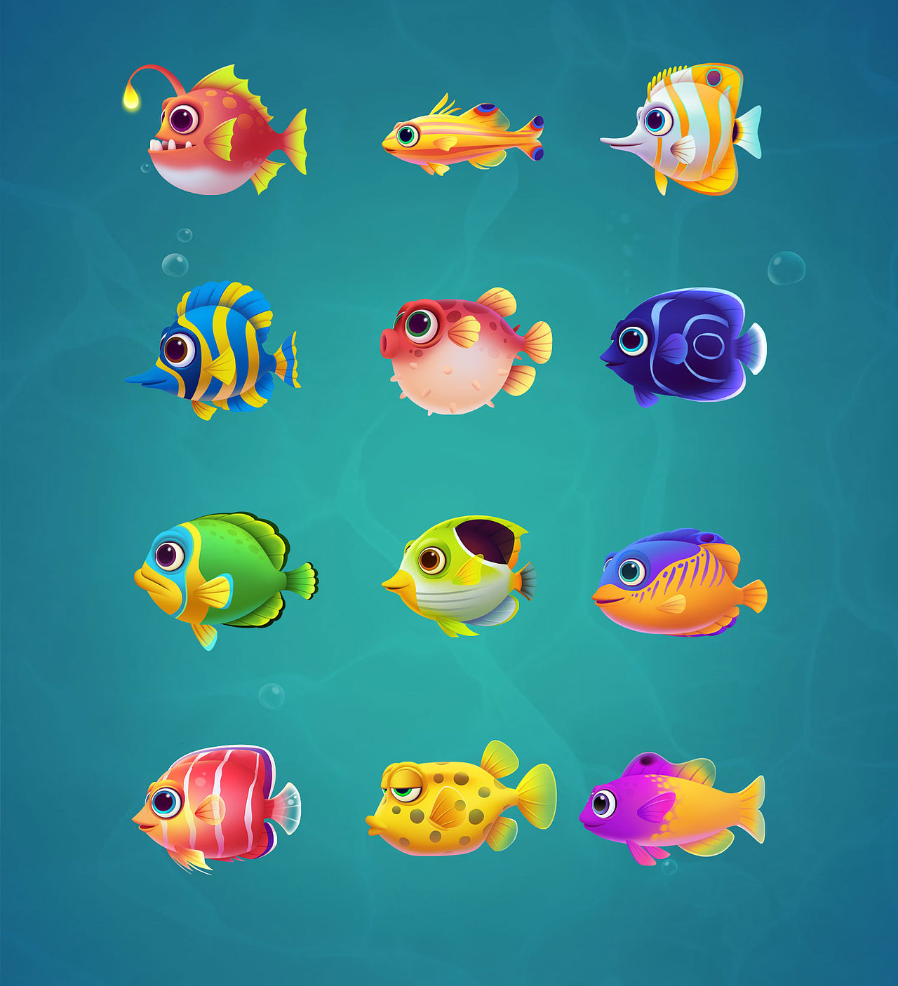 solitaire fish 欧美风格小游戏概念设计合集_王的沙发-站酷ZCOOL