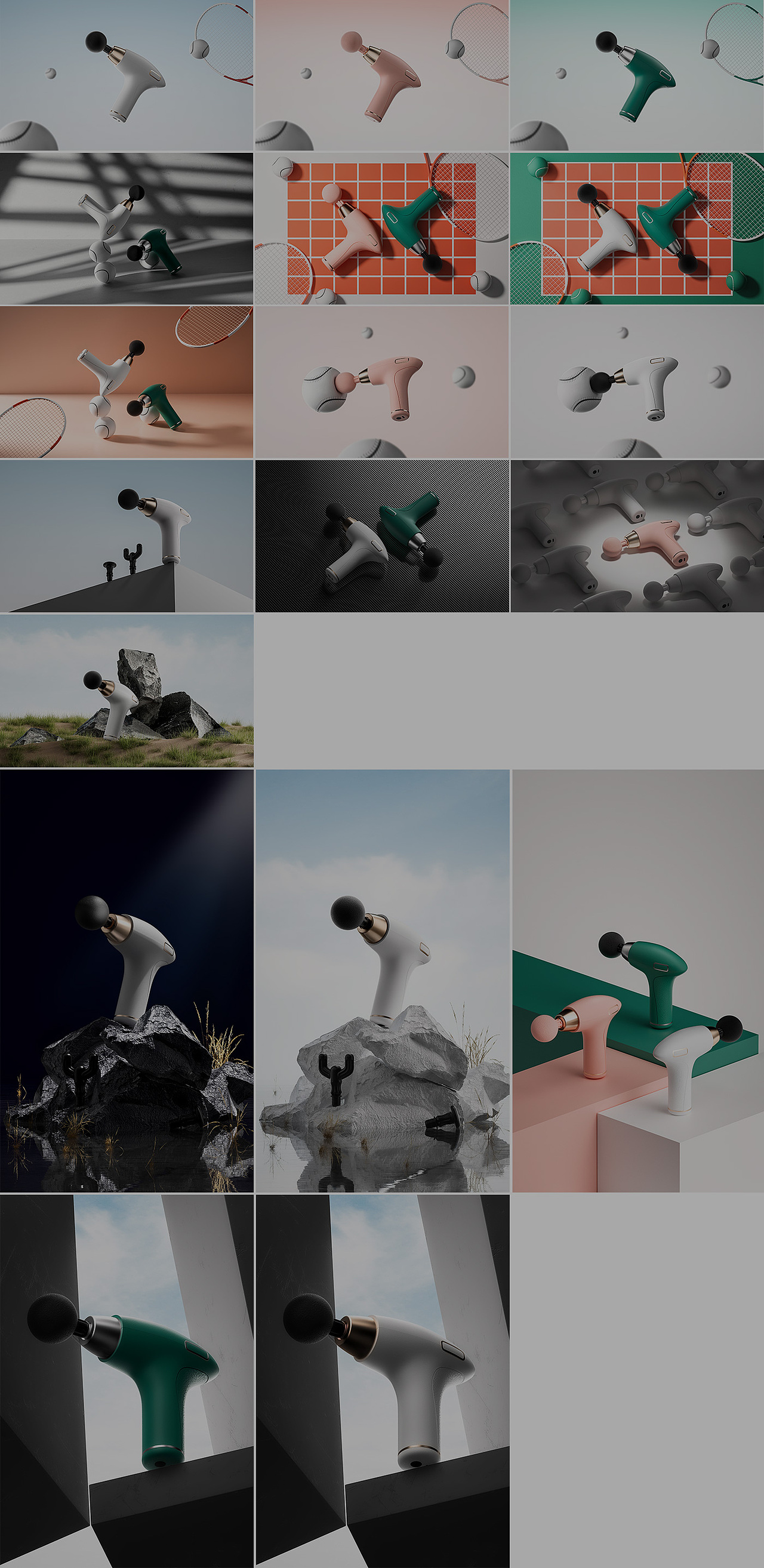 产品渲染丨筋膜枪_小棉袄丶-站酷ZCOOL