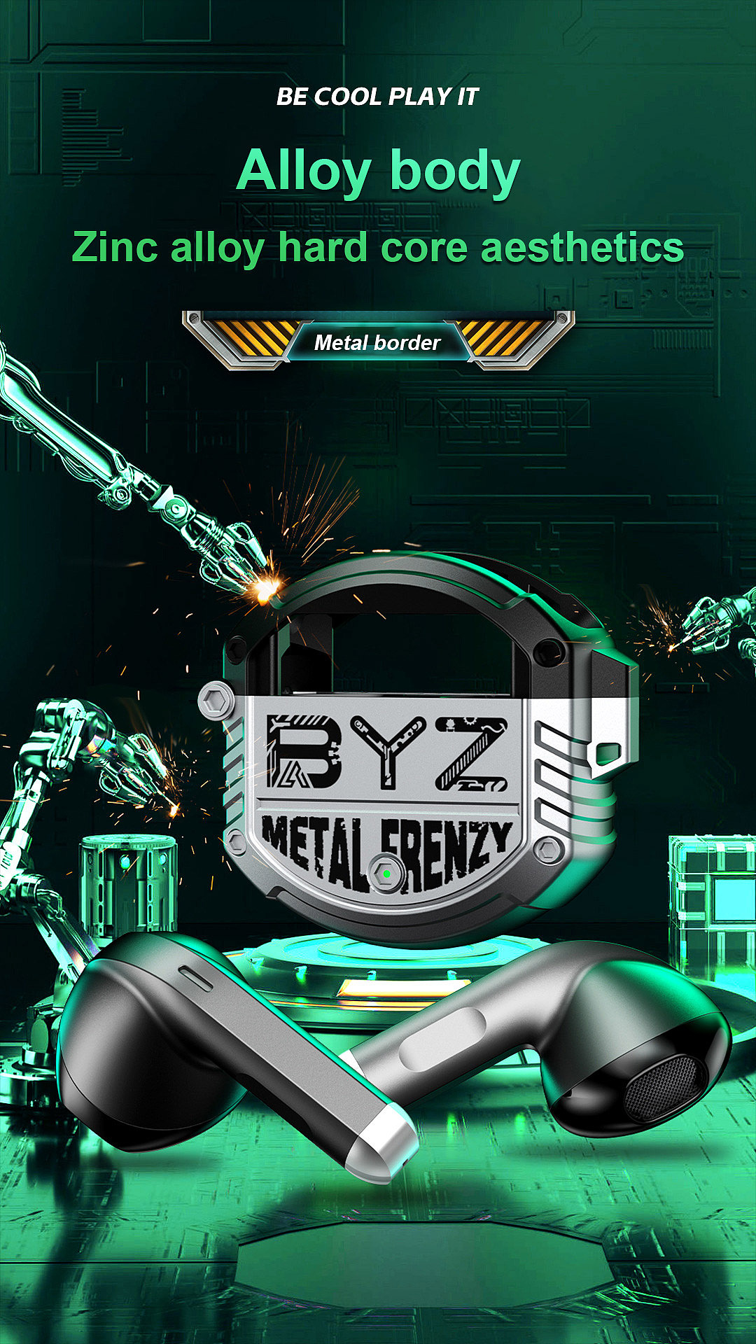 BYZ蓝牙耳机渲染｜排版、精修、合成、个性无限_做自由的崽-站酷ZCOOL