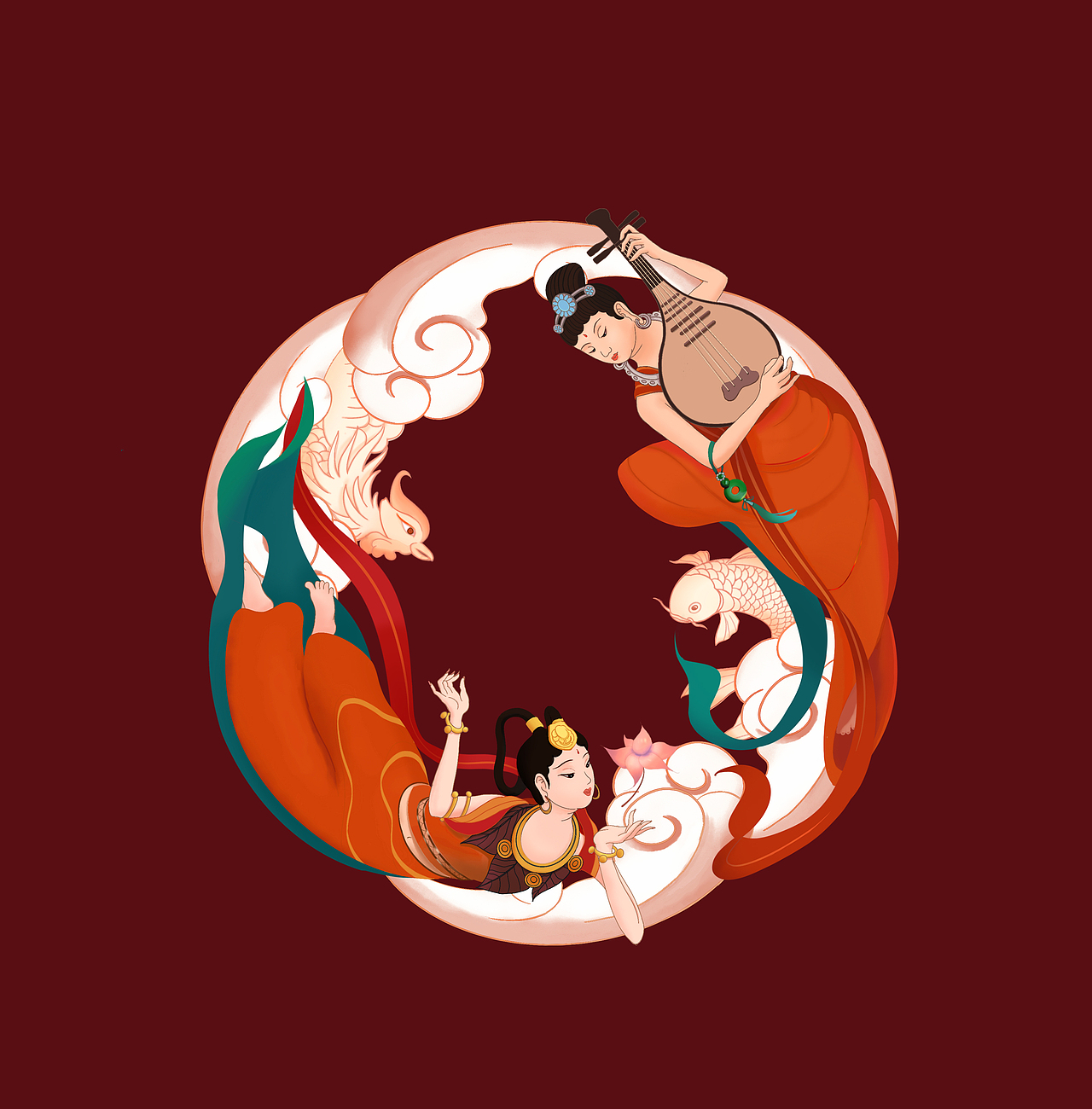 敦煌飞天 （中秋礼盒）_熙贵妃-站酷ZCOOL