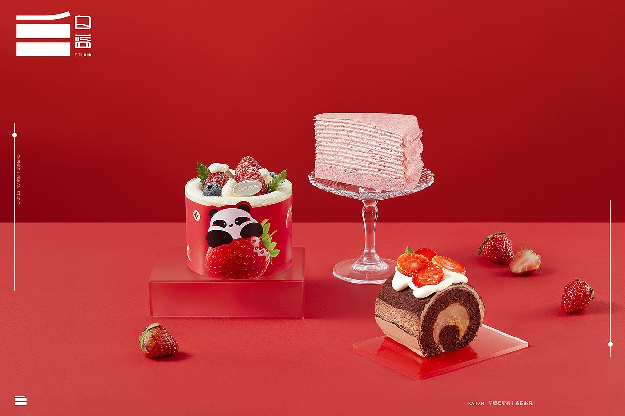 BAILAN&爱达乐草莓季_前来视觉I白蓝-站酷ZCOOL