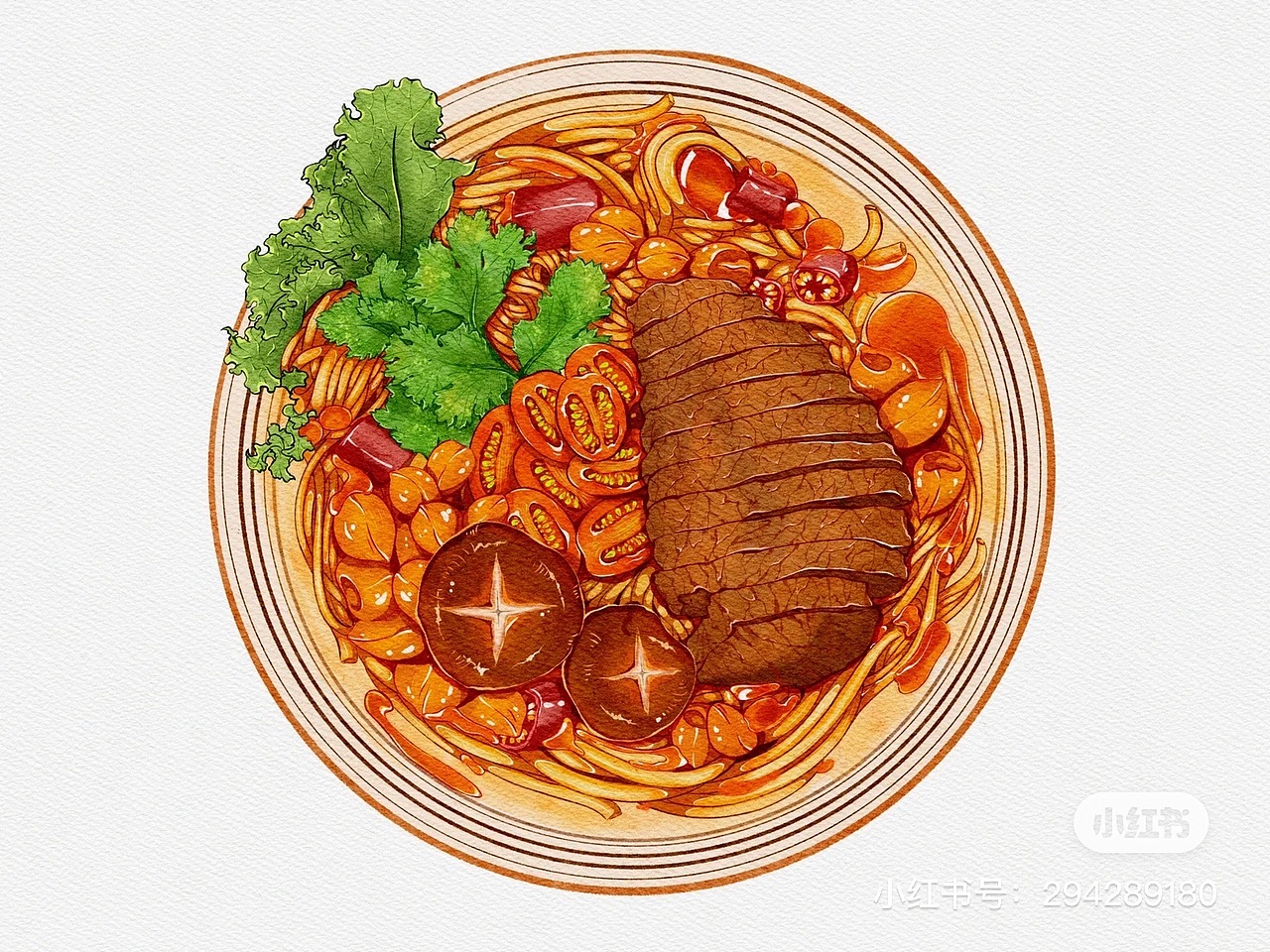 Procreate美食插画手绘面条_设计师瑶瑶yo-站酷ZCOOL