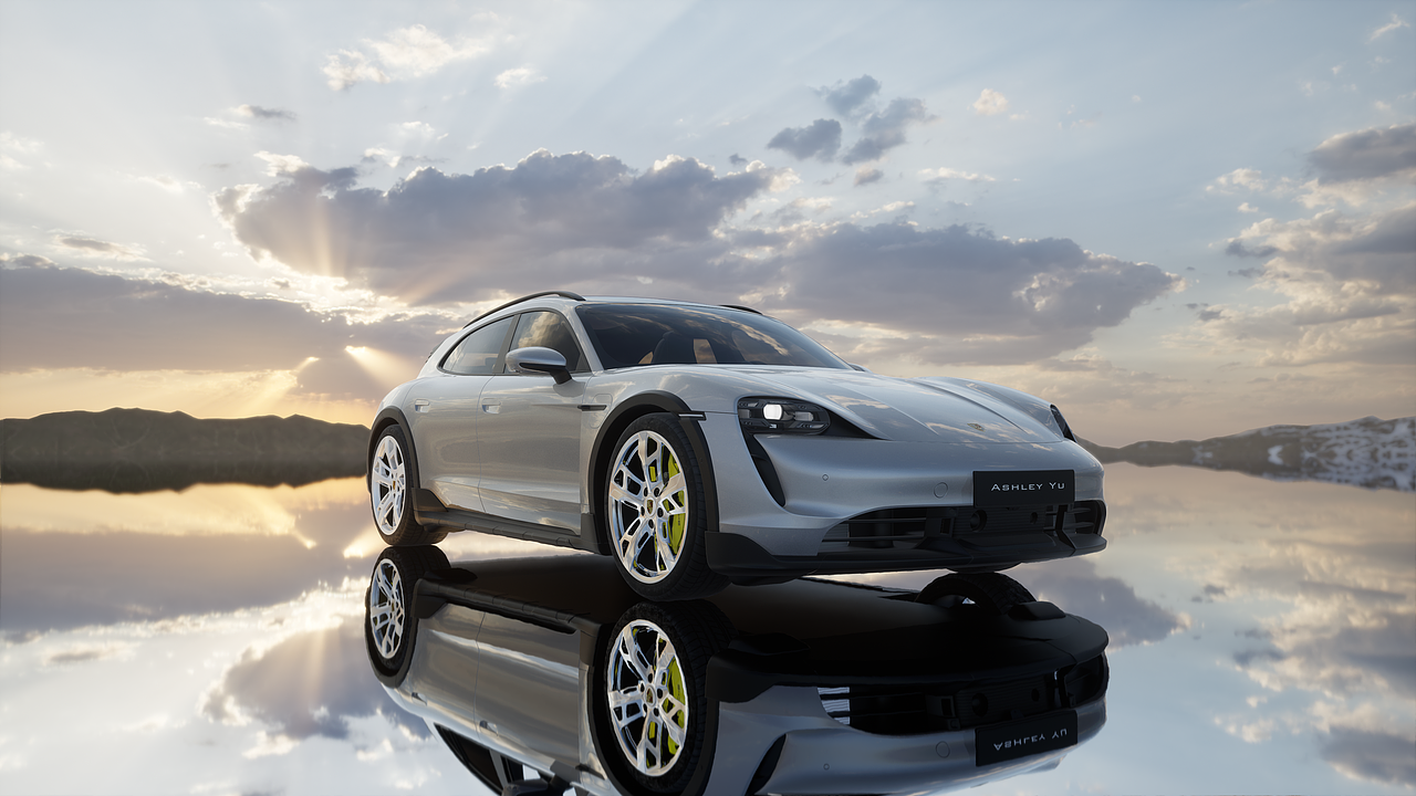 UE汽车渲染练习作品_Porsche——Taycan_Bamboo_AshleyYu-站酷ZCOOL