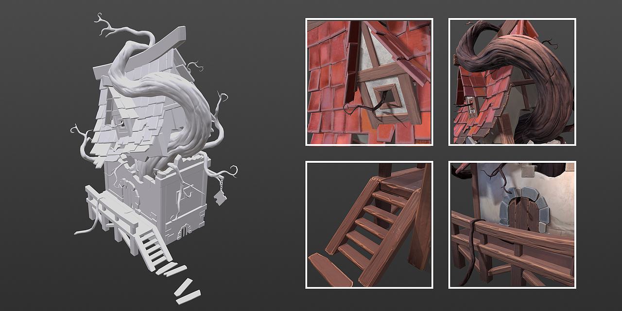 风格化房屋PBR全流程制作_闻夜月-站酷ZCOOL