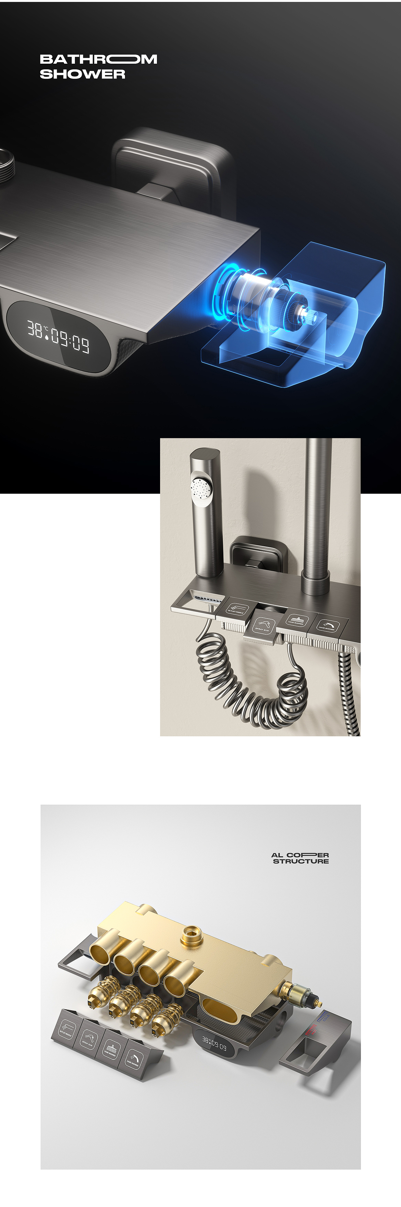 3X卫浴详情、花洒套装、花洒年度案例分享_慕雅居视觉中心-站酷ZCOOL