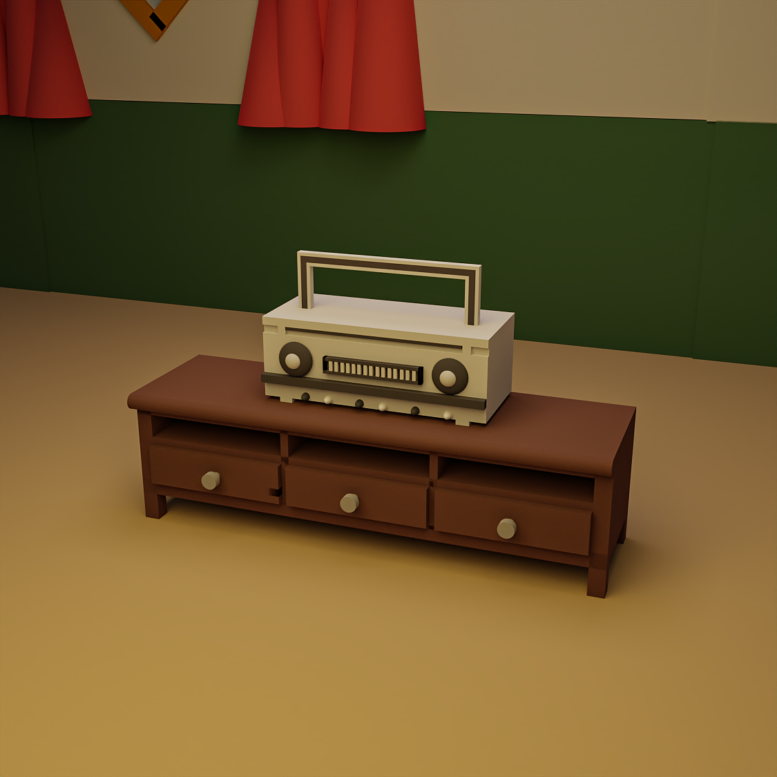 【复古lowpoly建模分享】欢迎来到80年代 ~_图形起源-站酷ZCOOL