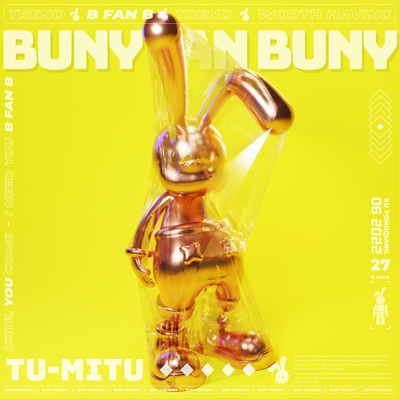 BUNY FAN BUNY兔迷兔潮流艺术_我是你小强哥-站酷ZCOOL