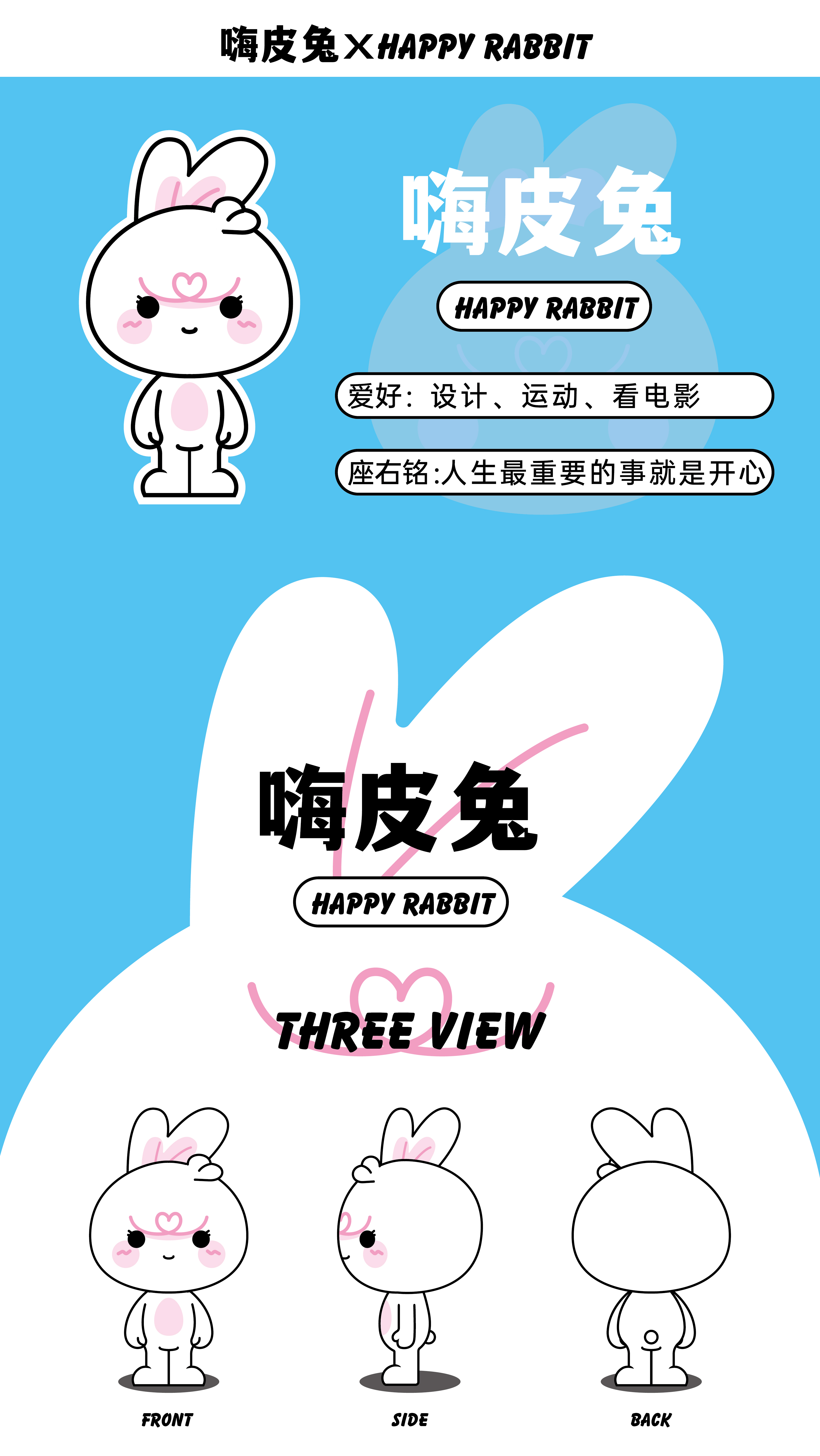 嗨皮兔-HAPPY RABBIT IP形象_夏可乐-站酷ZCOOL