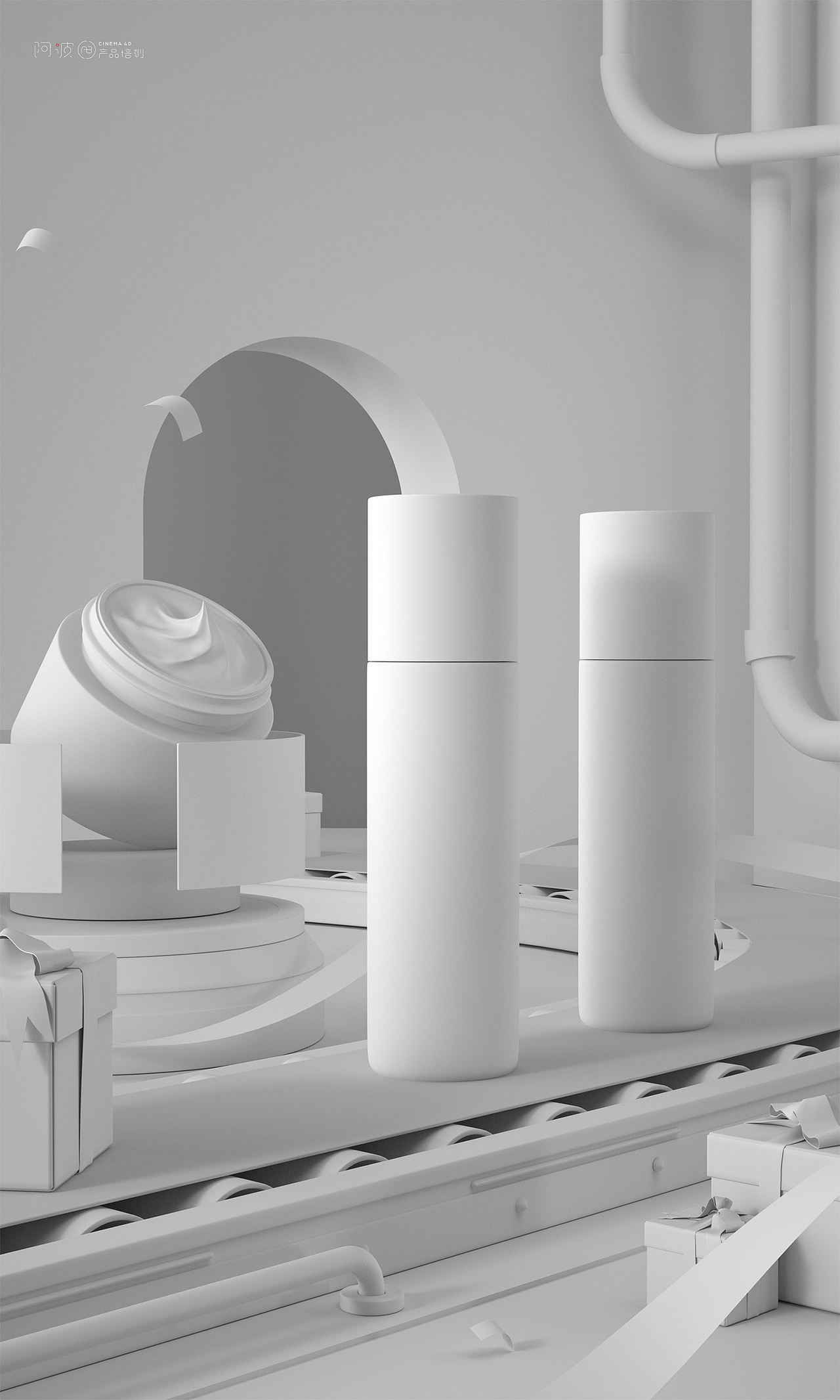 线下班13期~c4d电商活动KV海报建模渲染作业_阿波C4D产品培训-站酷ZCOOL