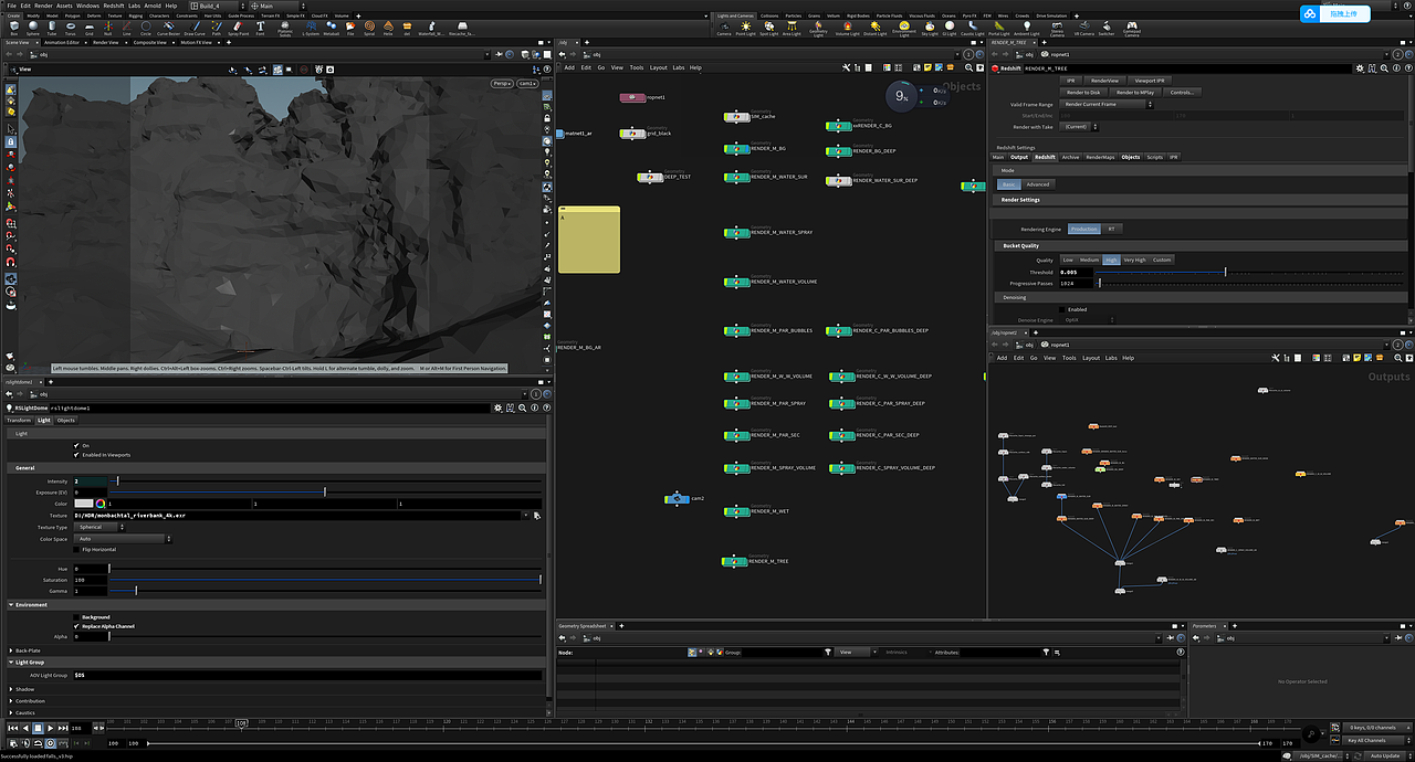 HOUDINI FLIP流体更新大型瀑布特效RS渲染NUKE合成_肯尼迪特朗普-站酷ZCOOL