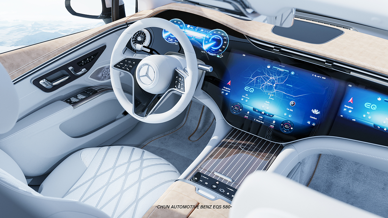 -BENZ EQS580-产品视觉表达渲染_椿吖-站酷ZCOOL