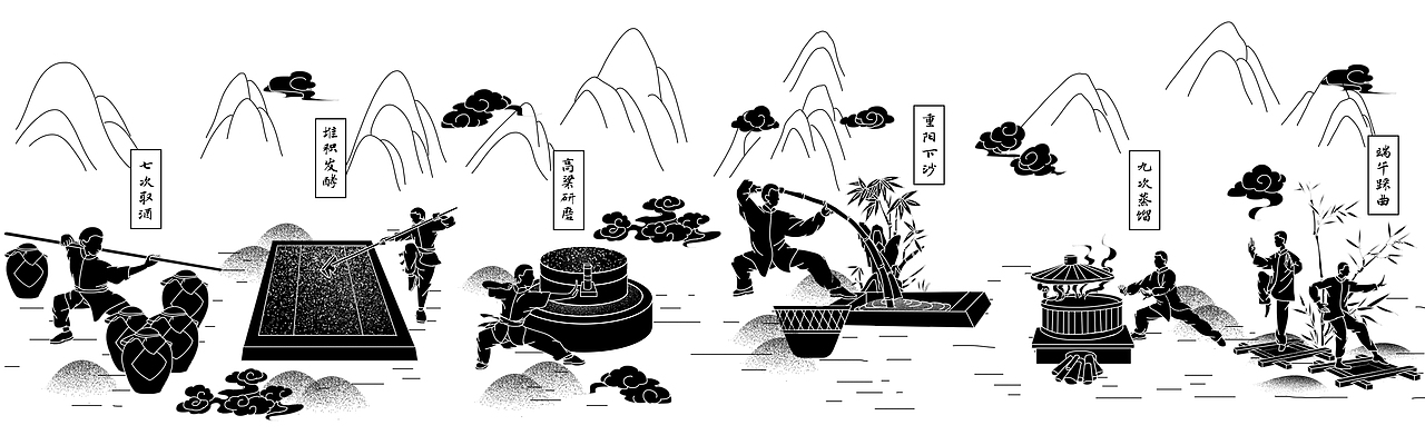 插画整理-白酒包装插画-酱酒_大朋友Thebgf-站酷ZCOOL