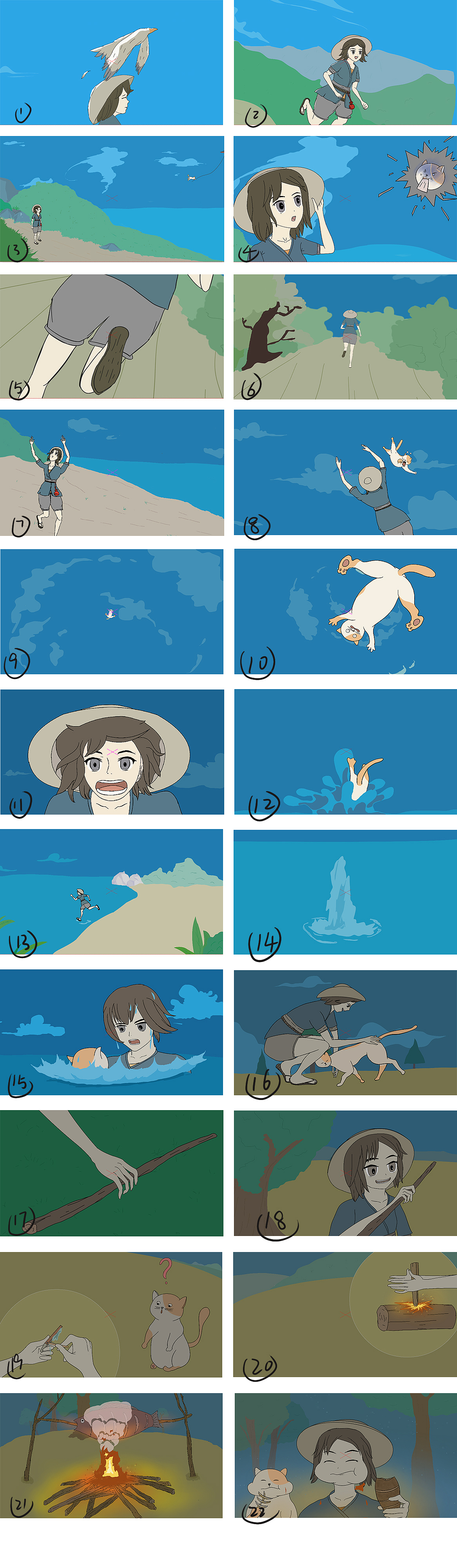 二维逐帧动画短片《那天傍晚》_猪兔子888-站酷ZCOOL