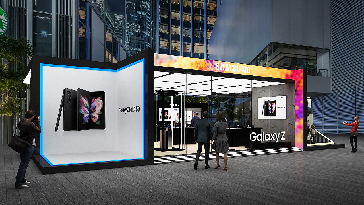 三星手机 Galaxy Z Pop-up Store_在华设计室-站酷ZCOOL